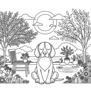 Children's Mindful Beagle Coloring Page- 3 Free Printable Pages