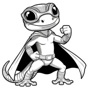 Children's Superhero Gecko Coloring Page- 3 Free Printable Pages