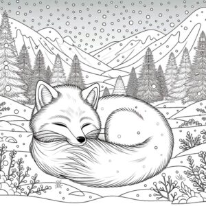Children's Mindful Arctic Fox Coloring Page- 3 Free Printable Pages