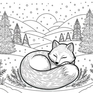 Children's Mindful Arctic Fox Coloring Page- 3 Free Printable Pages
