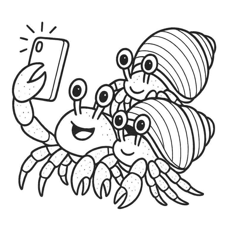 20+ Hermit Crab Coloring Pages For Children - A4 Printable PDFs
