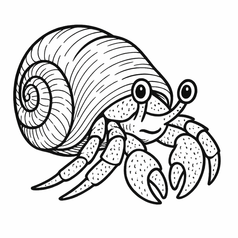 20+ Hermit Crab Coloring Pages For Children - A4 Printable PDFs