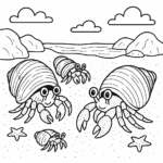 20+ Hermit Crab Coloring Pages For Children - A4 Printable PDFs