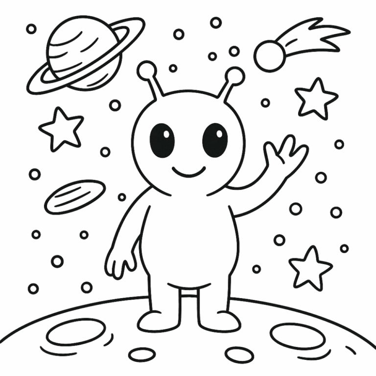 Alien Coloring Pages For Children - Day Dream Colors