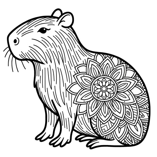 Mandala Capybara Coloring Page - 5 Free Printable Pages
