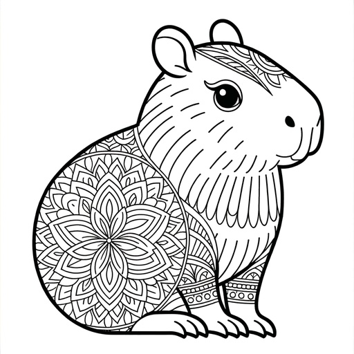 Mandala Capybara Coloring Page - 5 Free Printable Pages
